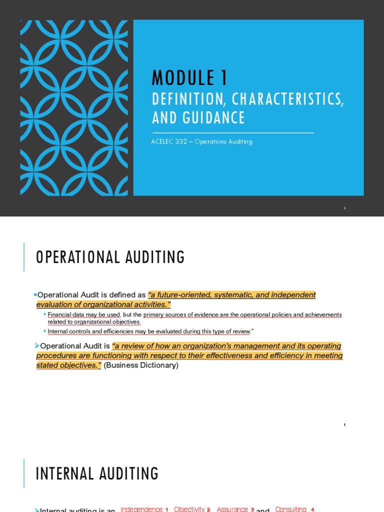 Characteristics of Operational Auditing | PDF | Audit | Internal Audit