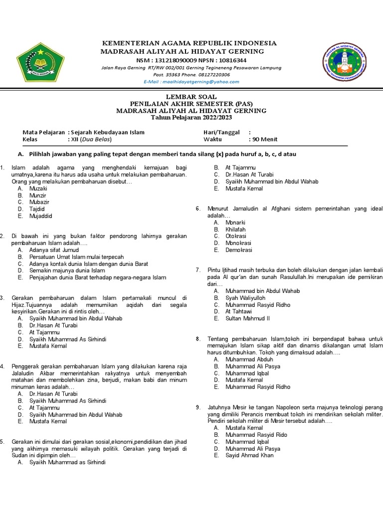 SOAL PAS PKN 12 | PDF