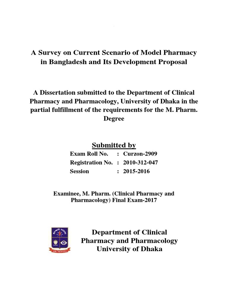 Thesis Report | PDF | Pharmacy | Pharmacist