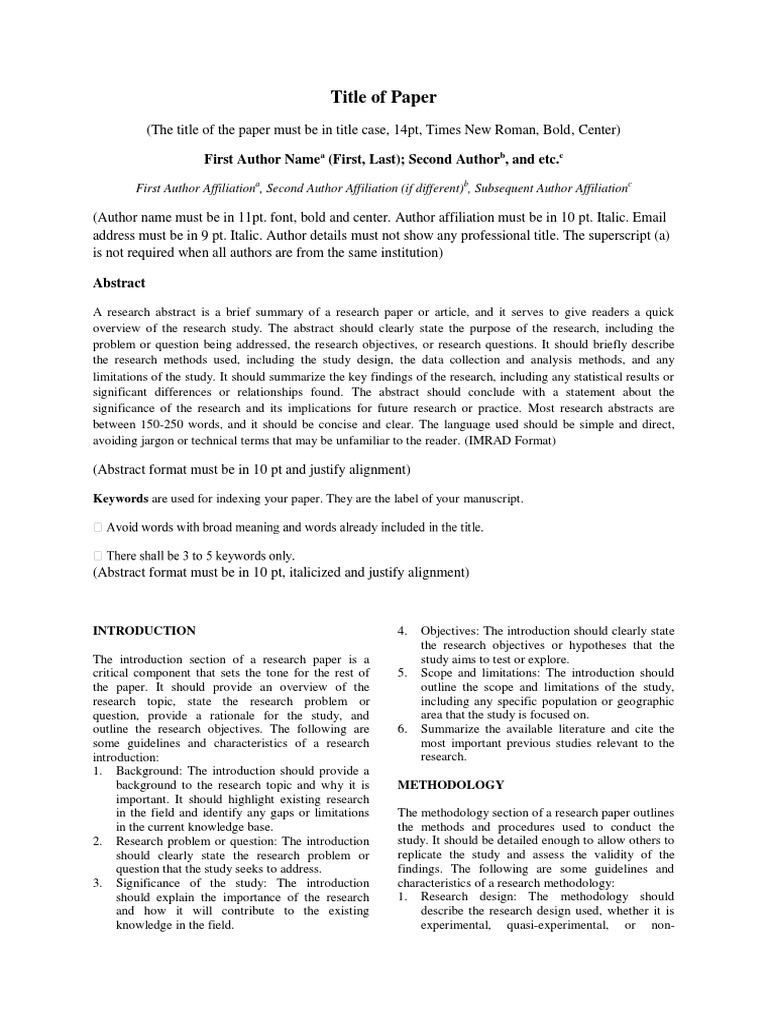 Title of Paper For Journal Submission | PDF | Career & Growth