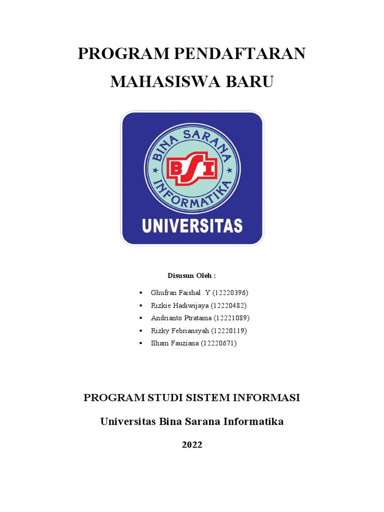 Program Pendaftaran Mahasiswa Baru UBSI | PDF | Komputer