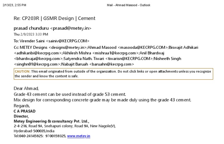 Confirmation Mail Given by The Designer | PDF