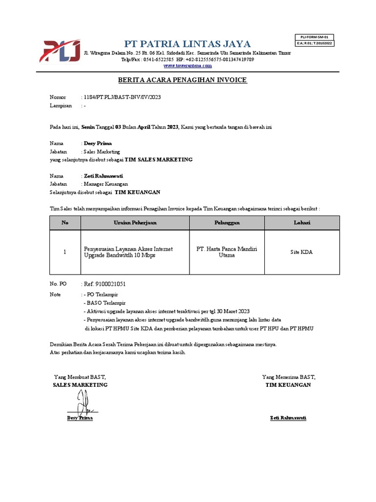 Bast - PT Hpu Kda - Upgrade 10 MBPS | PDF