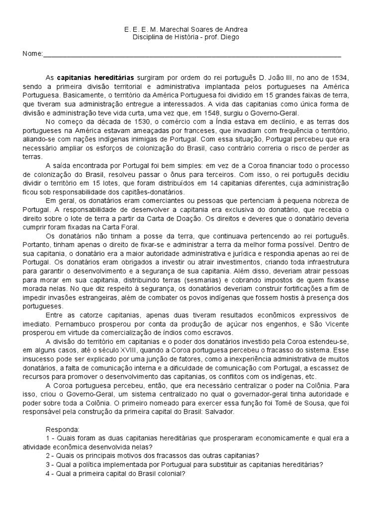 Atividade História Eja 10-04-2023 | PDF Atividade História Eja 10-04-2023 | PDF