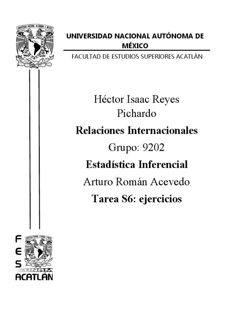 Reyes Pichardo Hector Isaac Sesion 6 Tarea 6 | PDF | Desviación ...