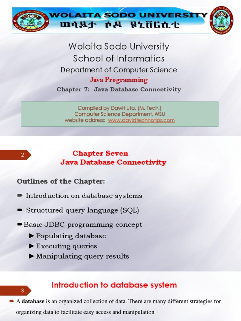 Java Programming Chapter VII | PDF | Databases | Relational Database Java Programming Chapter VII | PDF | Databases | Relational Database