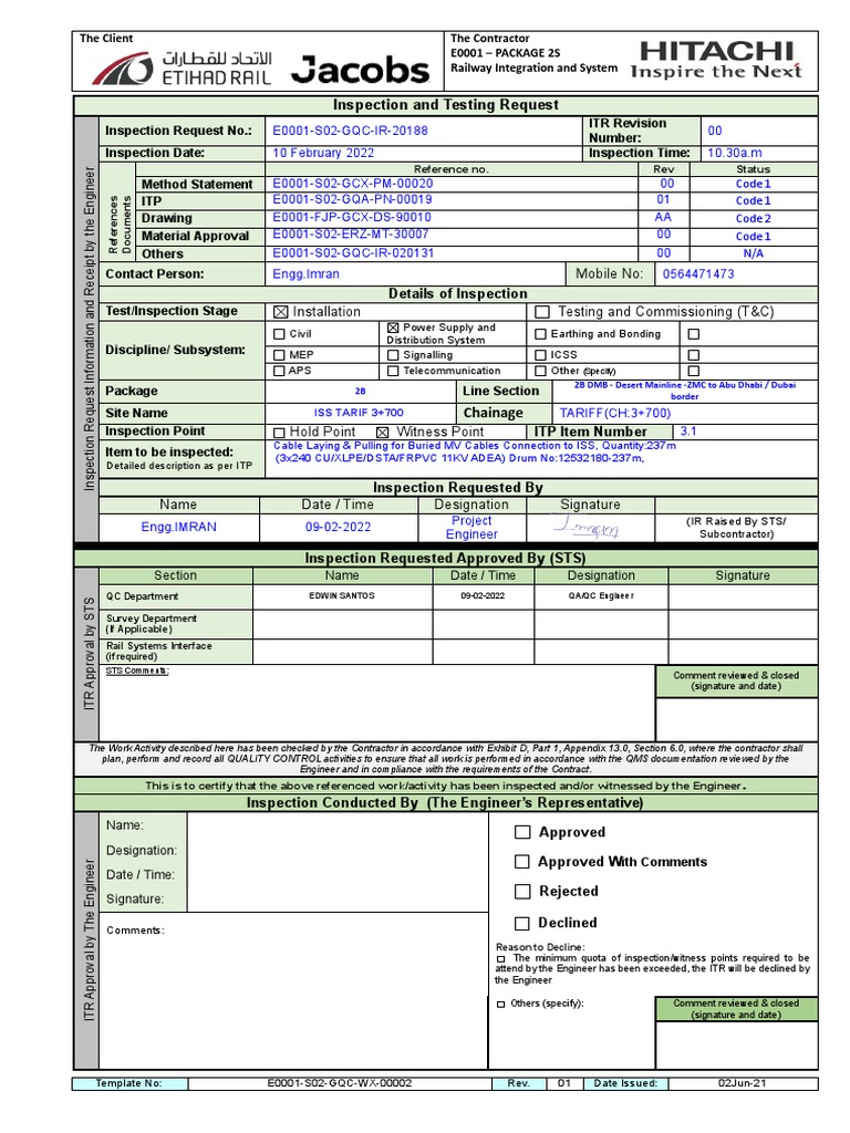 E0001-S02-Gqc-Ir-20188 - Itp 3.4-Tariff | PDF | Duct (Flow) | Trench