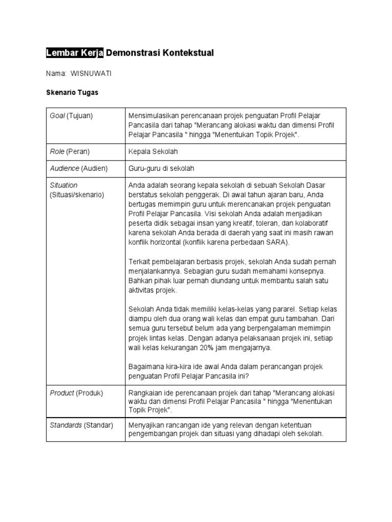 LK1 CONTOH Rancangan Proyek PPP | PDF