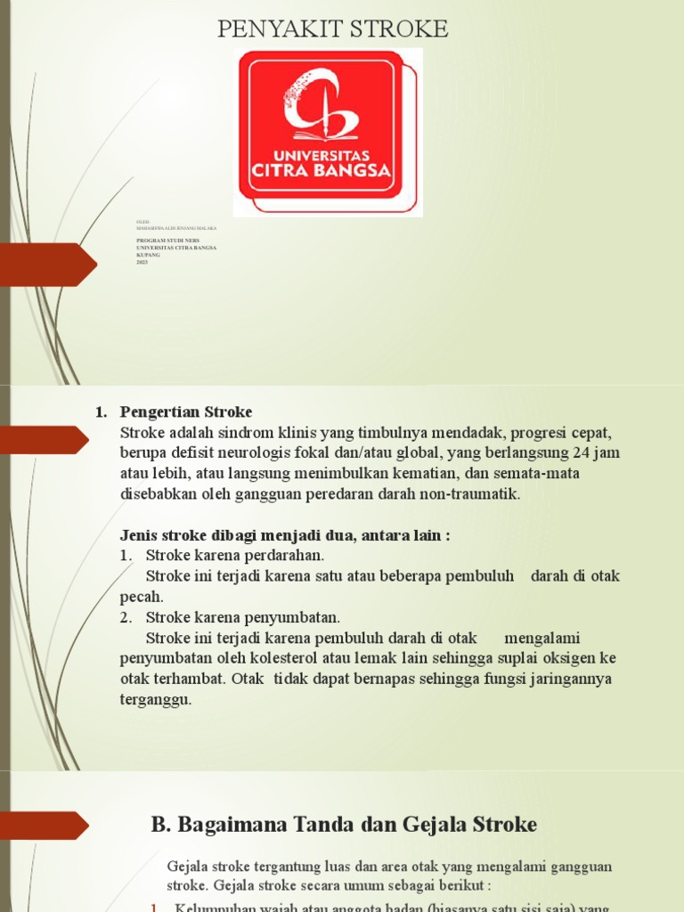 Penanganan dan Diet Pasien Stroke | PDF | Kesehatan Holistik | Sains ...