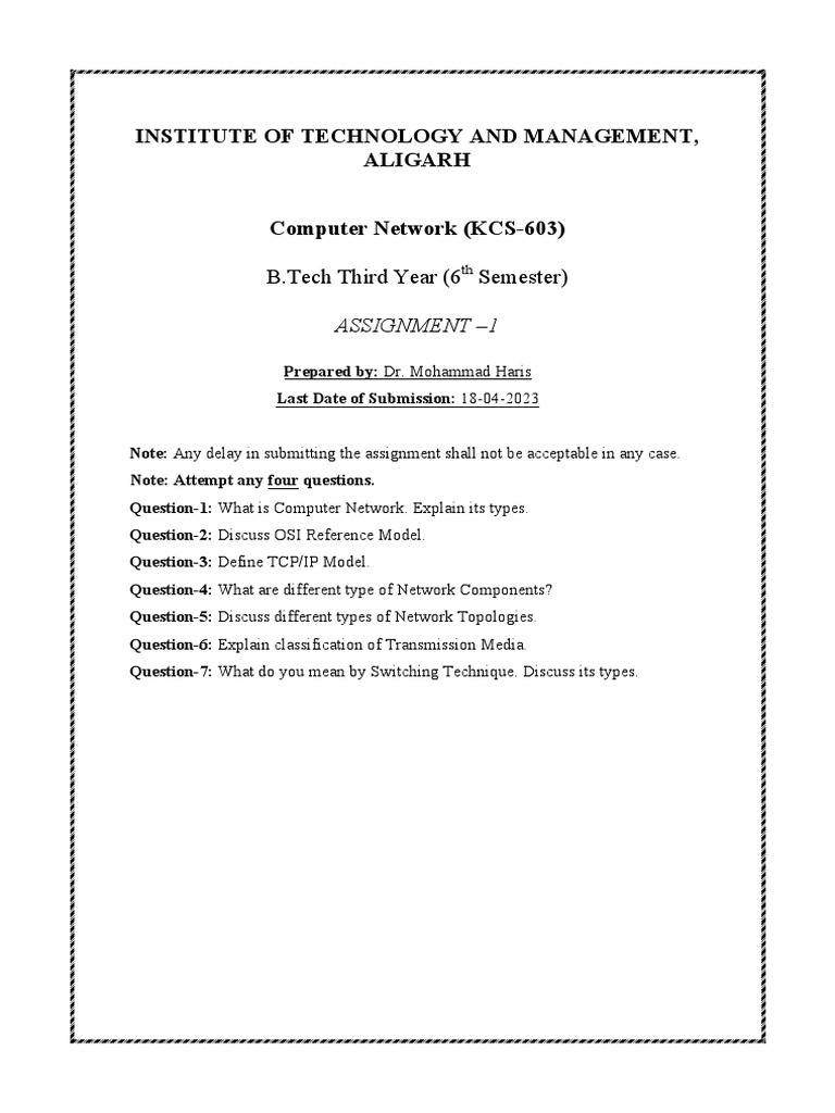 Computer Network Assignment 1 (1) | PDF