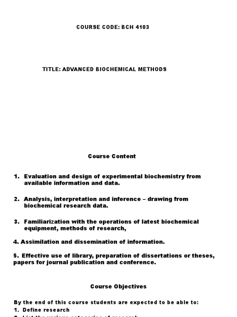 Advanced Biochemical Methods - 2 | PDF | Experiment | Scientific Method