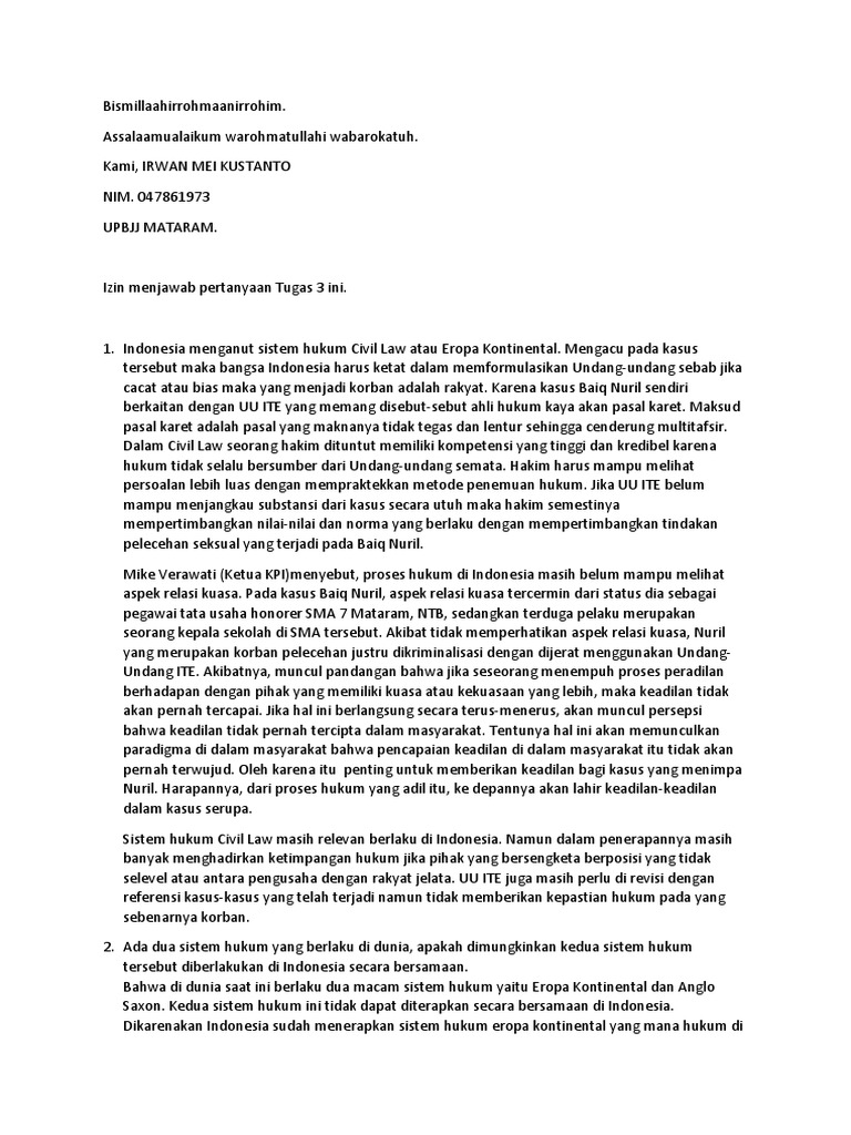 Tugas 3 Hukum | PDF