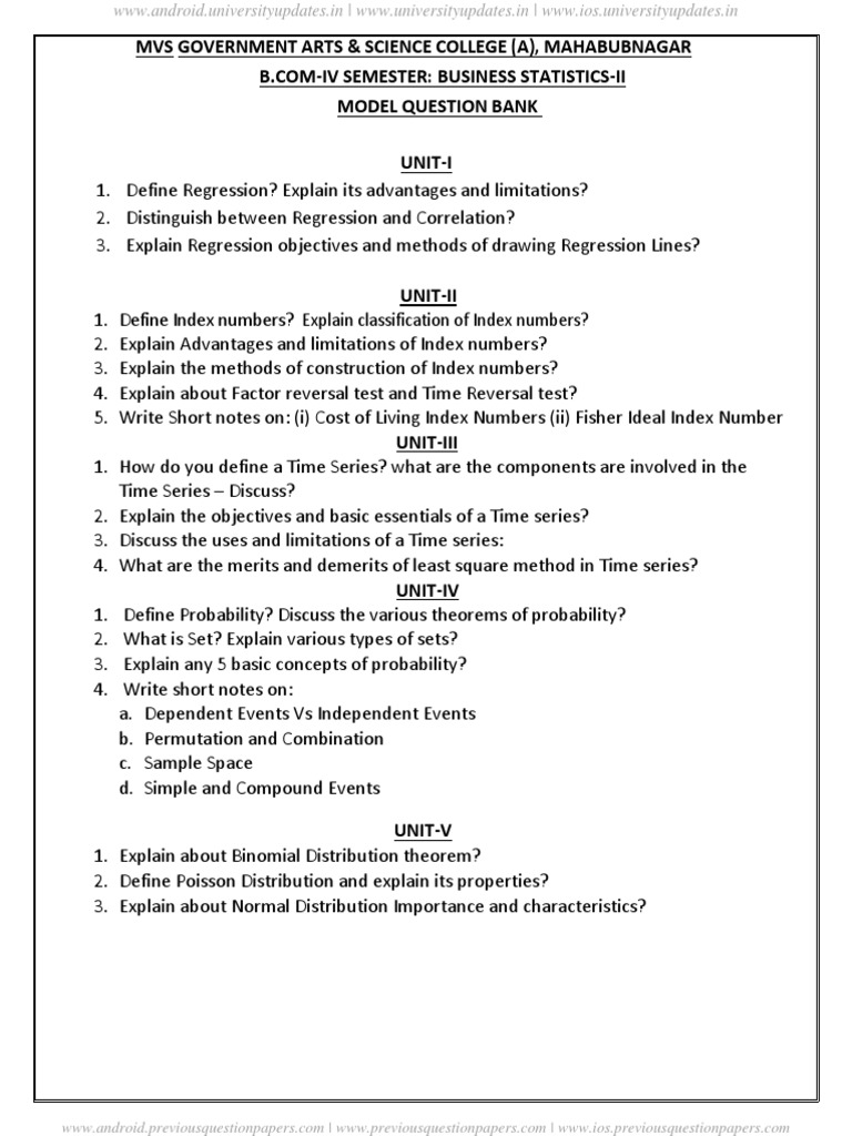 BS-II Question Bank | PDF
