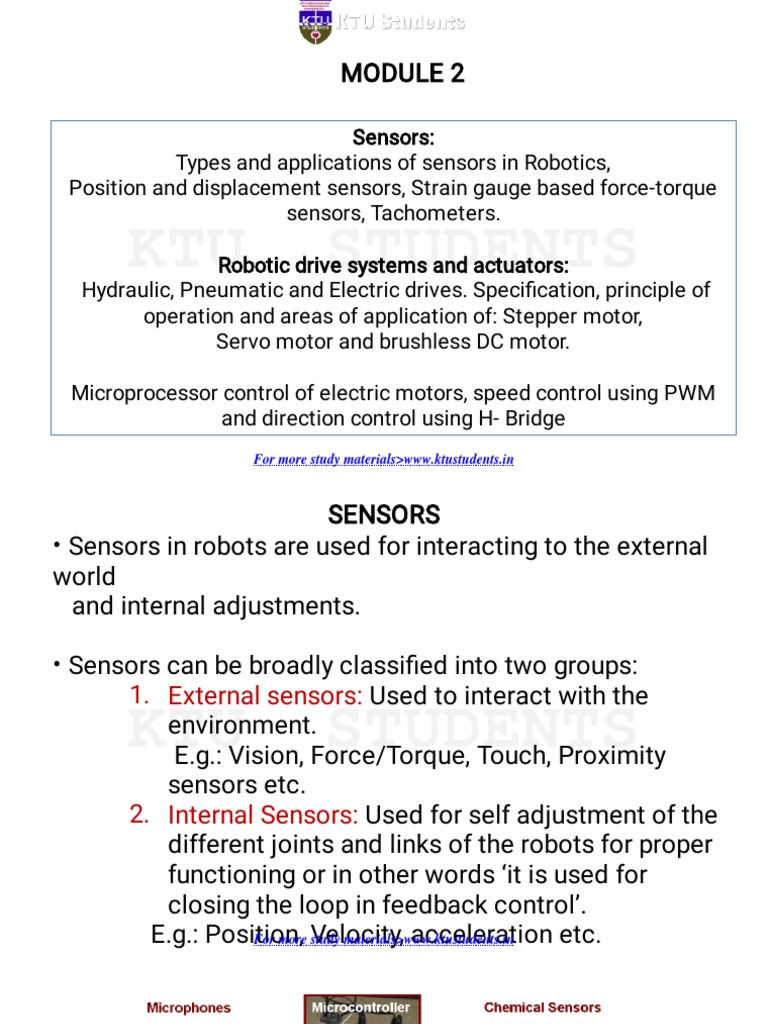 Robotics EC368 Module 2-Ktustudents - in | PDF | Electric Motor | Actuator
