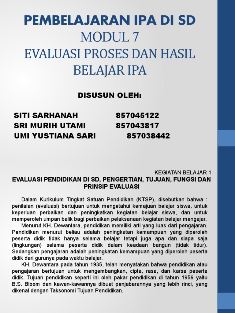 Kelompok 7 Pembelajaran IPA Modul 7 | PDF