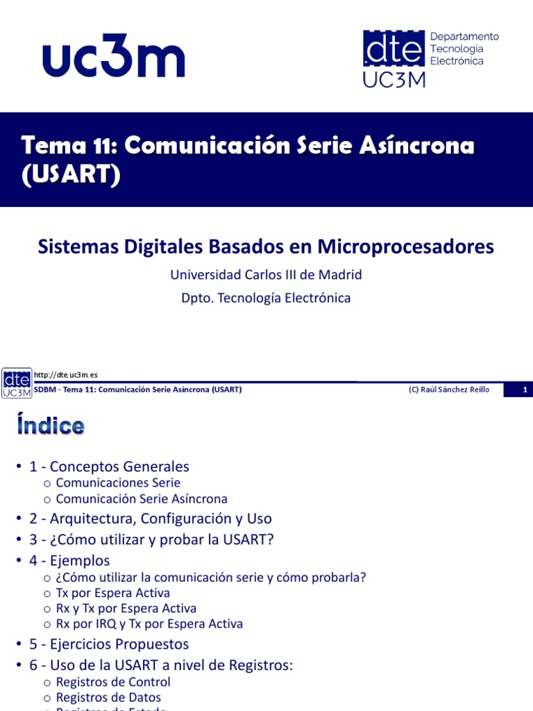 SDBM Tema 11 USART | PDF | Poco | Ingeniería Informática