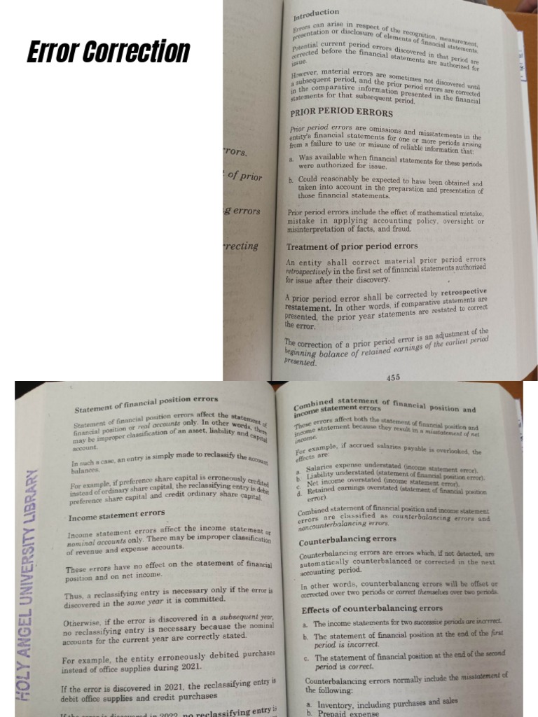 INTACC3 Error Correction Accounting Changes | PDF