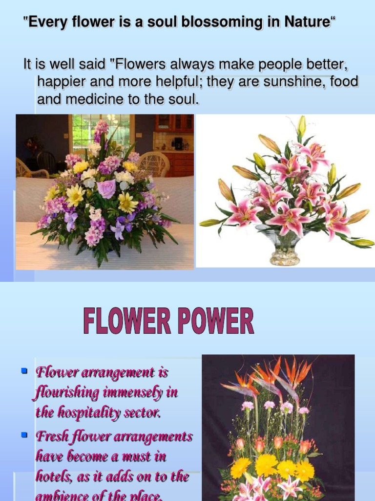 Floral Arrangements in Hospitality | PDF | Ikebana | Flowers