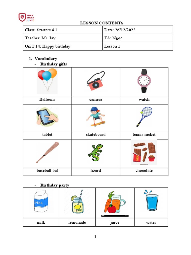 Unit 14-Lesson 1 | PDF