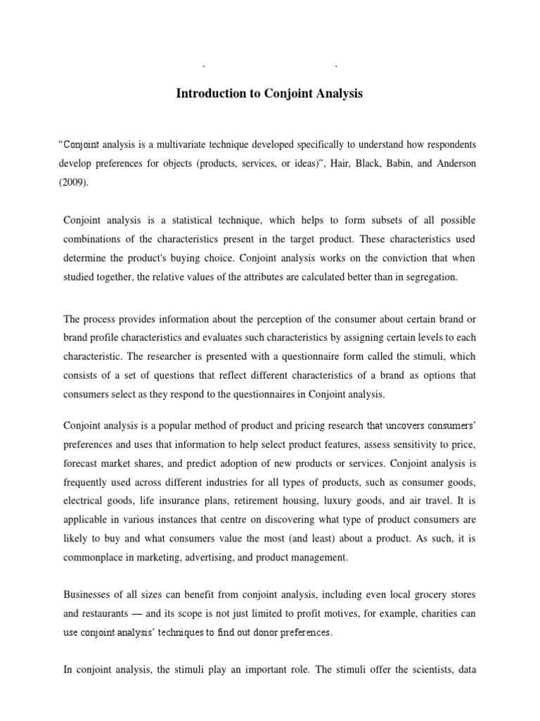 Conjoint Analysis | PDF | Conceptual Model | Brand