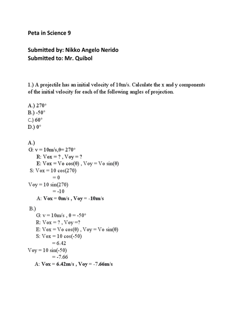Problem Set in Science 9 | PDF | Quantity | Metrology