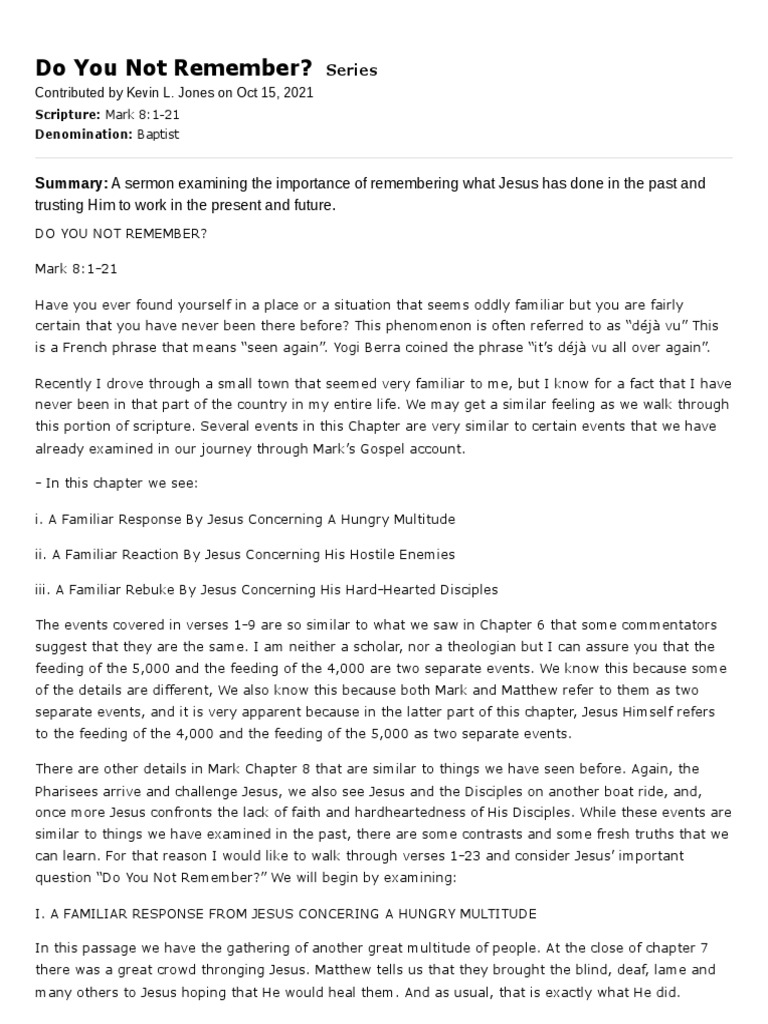 Do You Not Remember | PDF