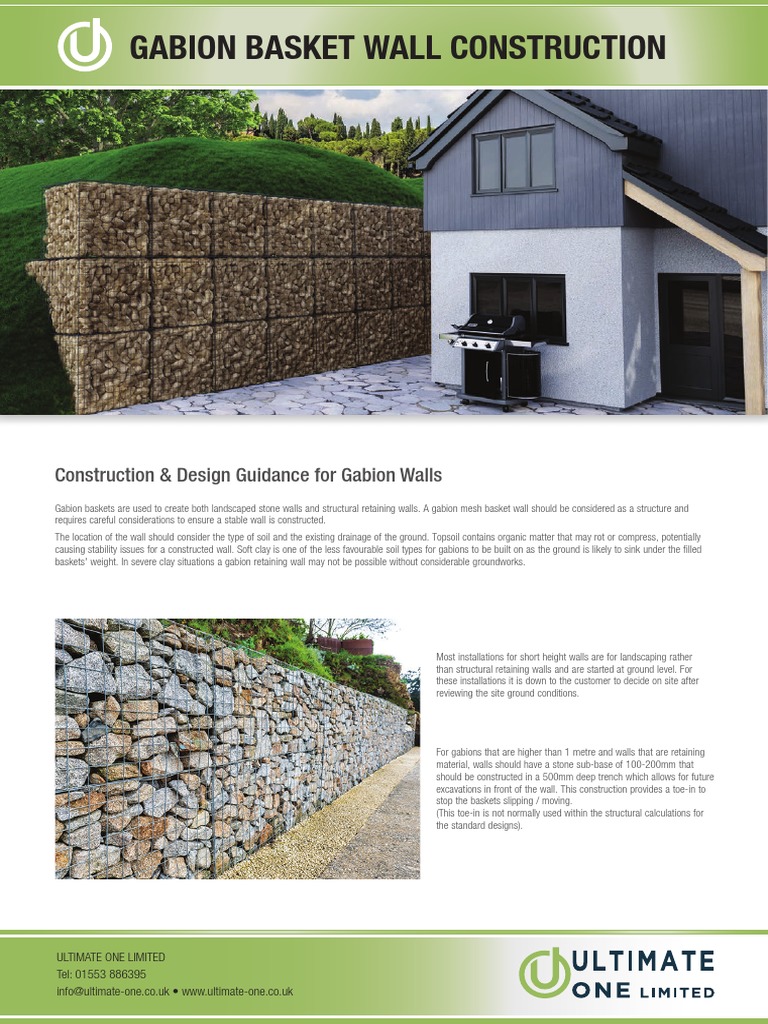 Gabion Wall Installation Guide | PDF | Drainage