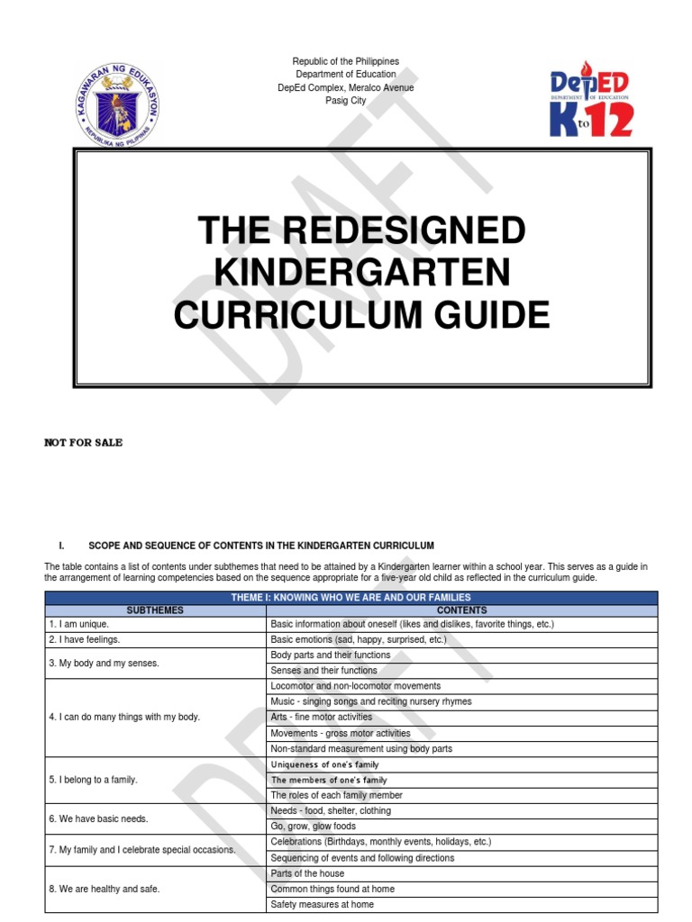 Redesigned Kindergarten Curriculum - April18,2023 | Download Free PDF | Learning | Early ...