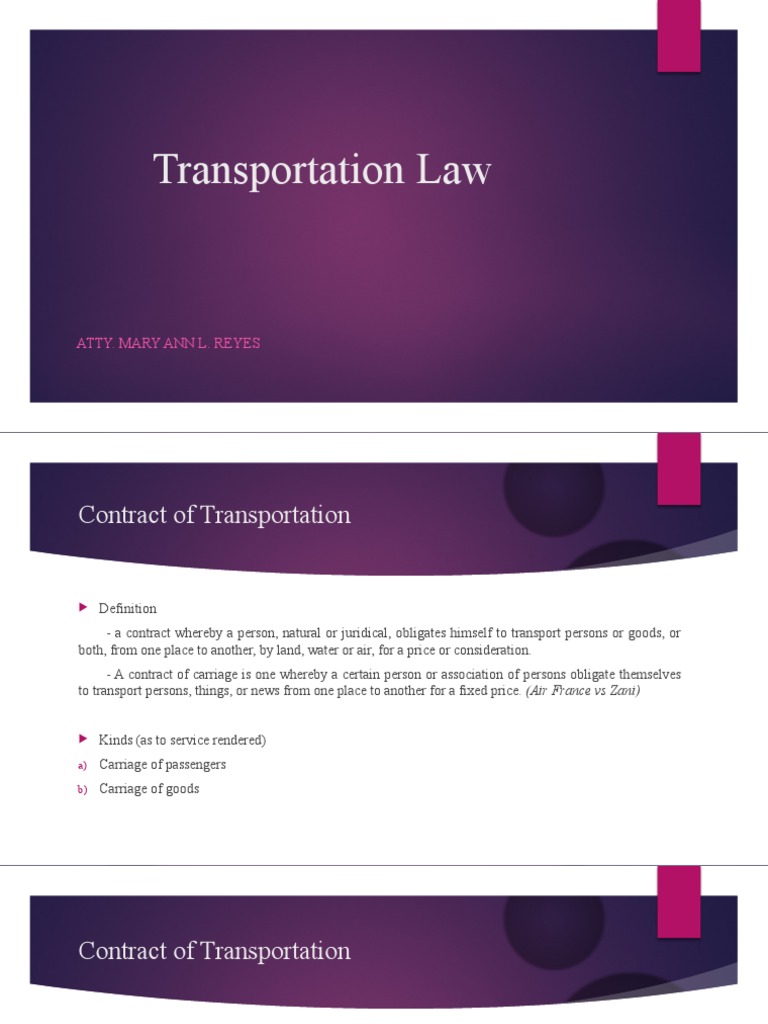 New Transpo PPT 2022 March 10 | PDF | Common Carrier | Cargo