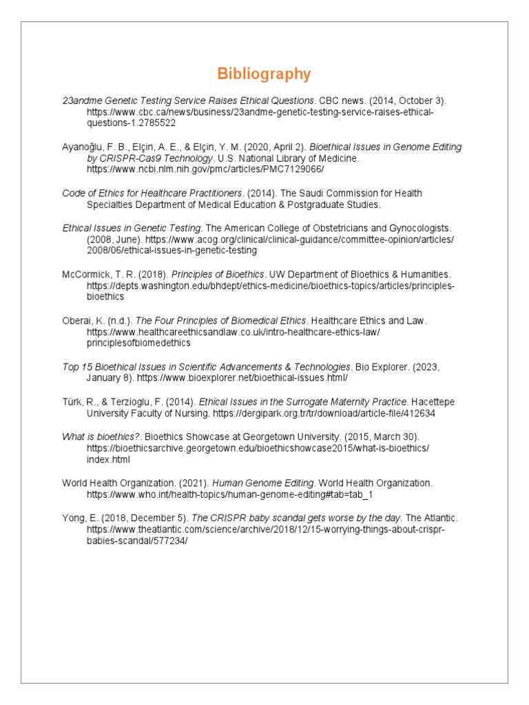 Bibliography for Biology Projects | PDF | Self-Improvement | Wellness