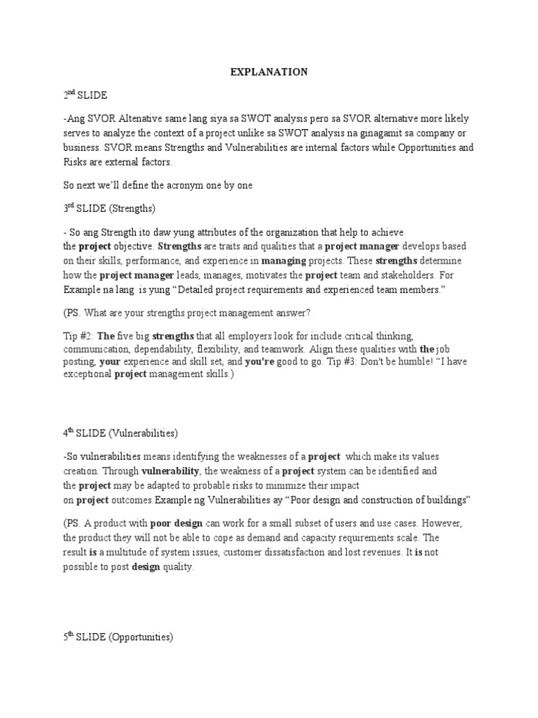 Explanation Svor | PDF
