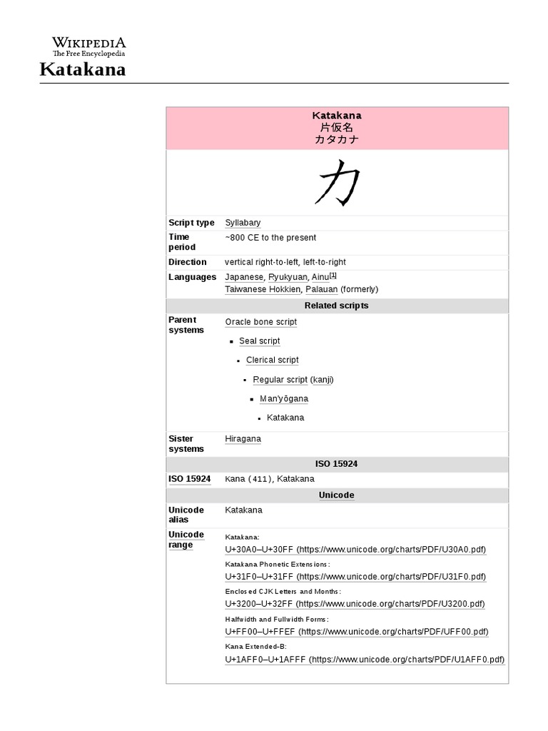 Katakana (1) SDFSDF | PDF | Kanji | Japanese Writing System