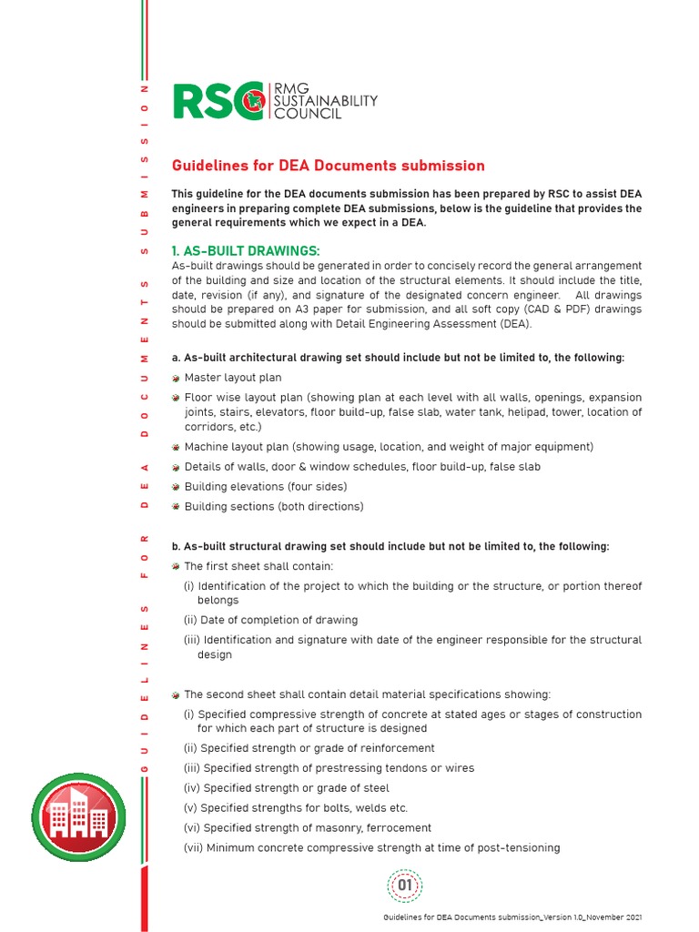 Guidelines For DEA Documents Submission | PDF | Prestressed Concrete ...