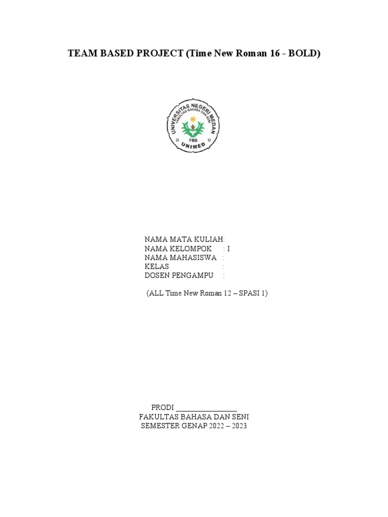 Template Laporan Team Based Project | PDF | Curriculum | Cognitive Science