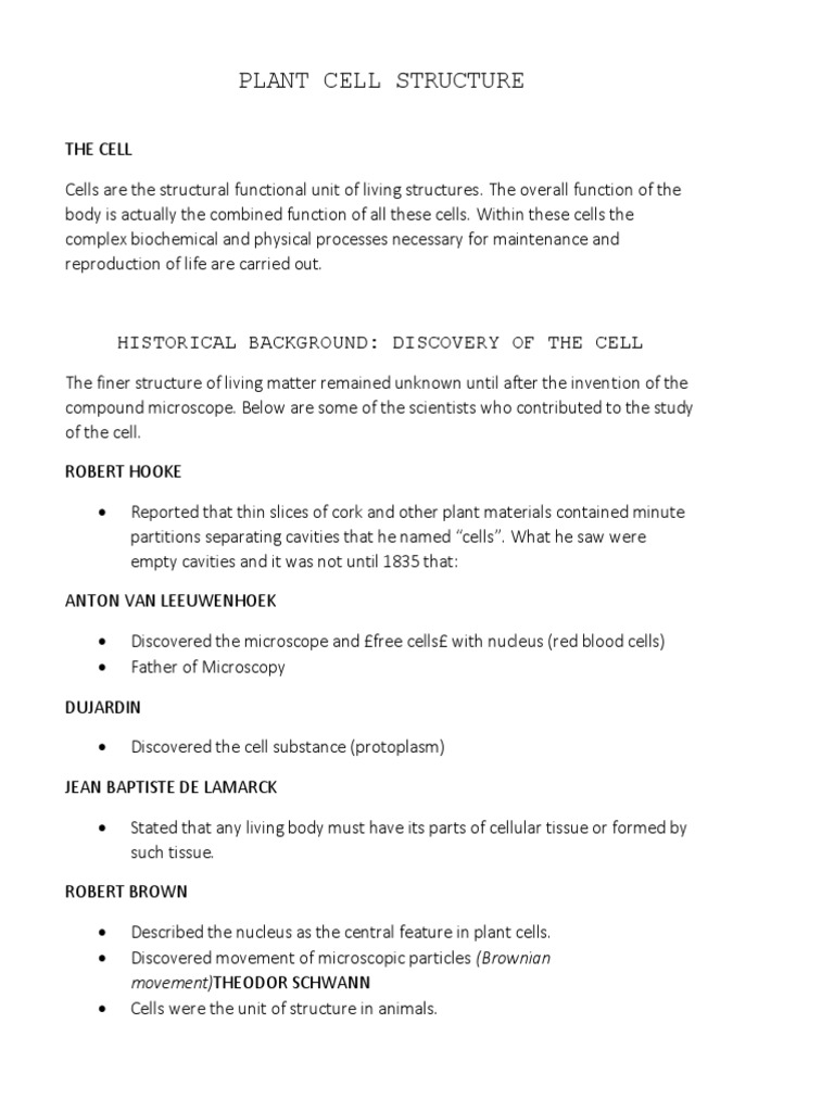 BIOL111 Plant Cell Structure Lecture Notes | PDF | Endoplasmic ...