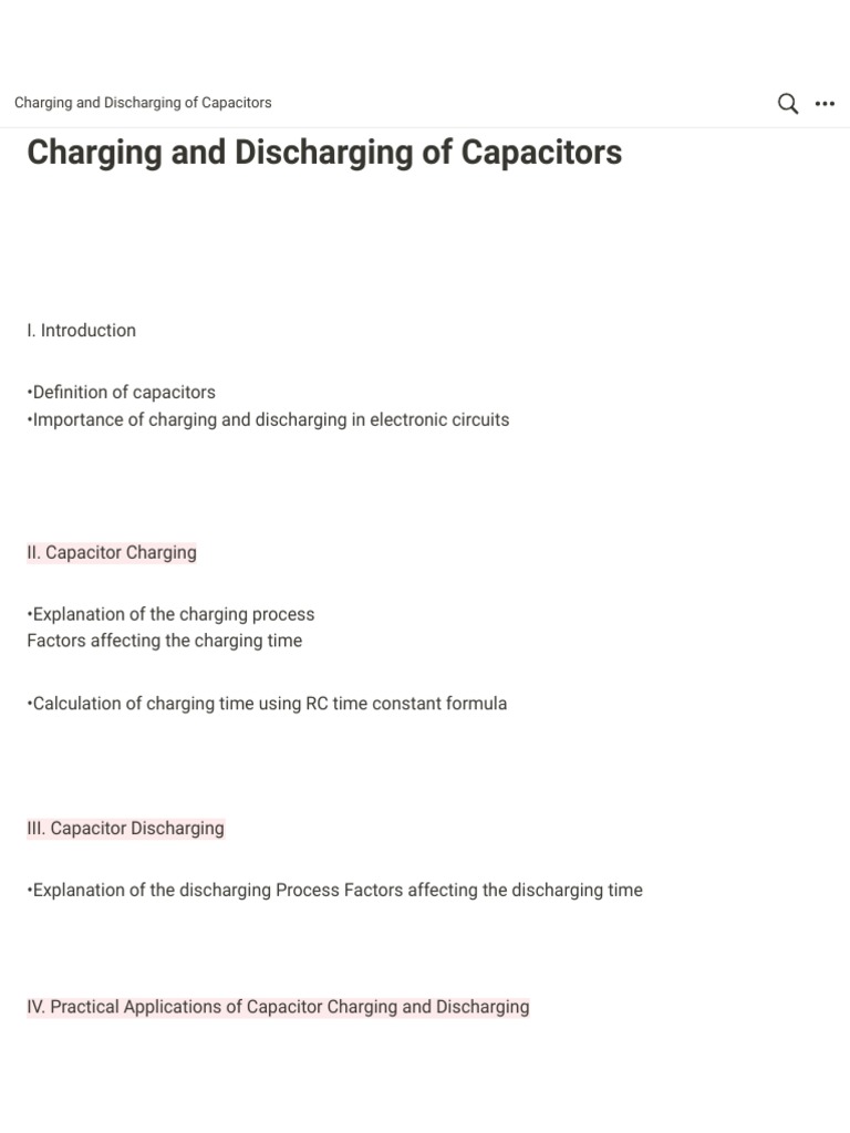 Charging and Discharging of Capacitors | PDF | Capacitor | Electrical Network