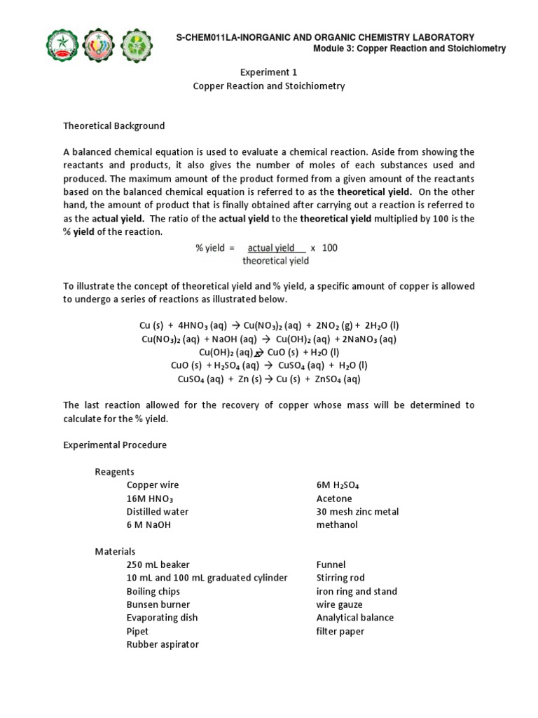 Experiment_on_Copper_Reaction_and_Stoichiometry(2) | PDF ...