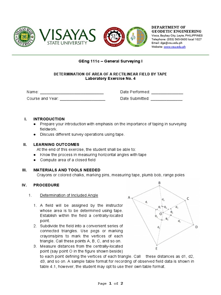 Area Calculation of Rectilinear Fields | PDF | Triangle | Surveying