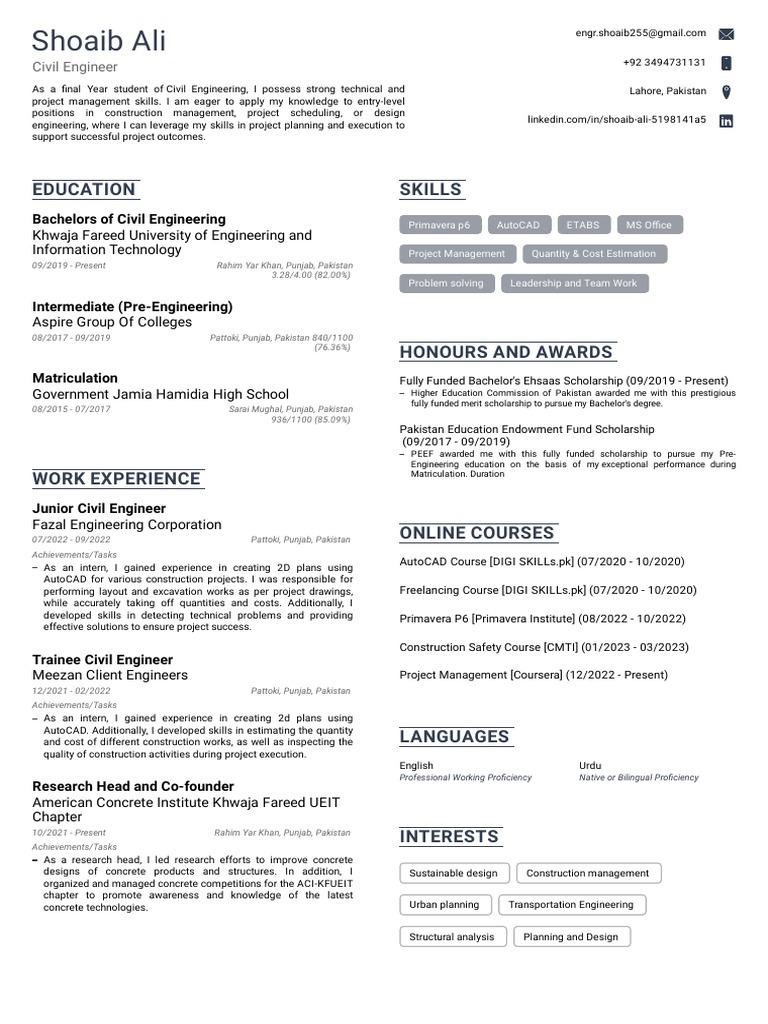 Shoaib's Resume | PDF
