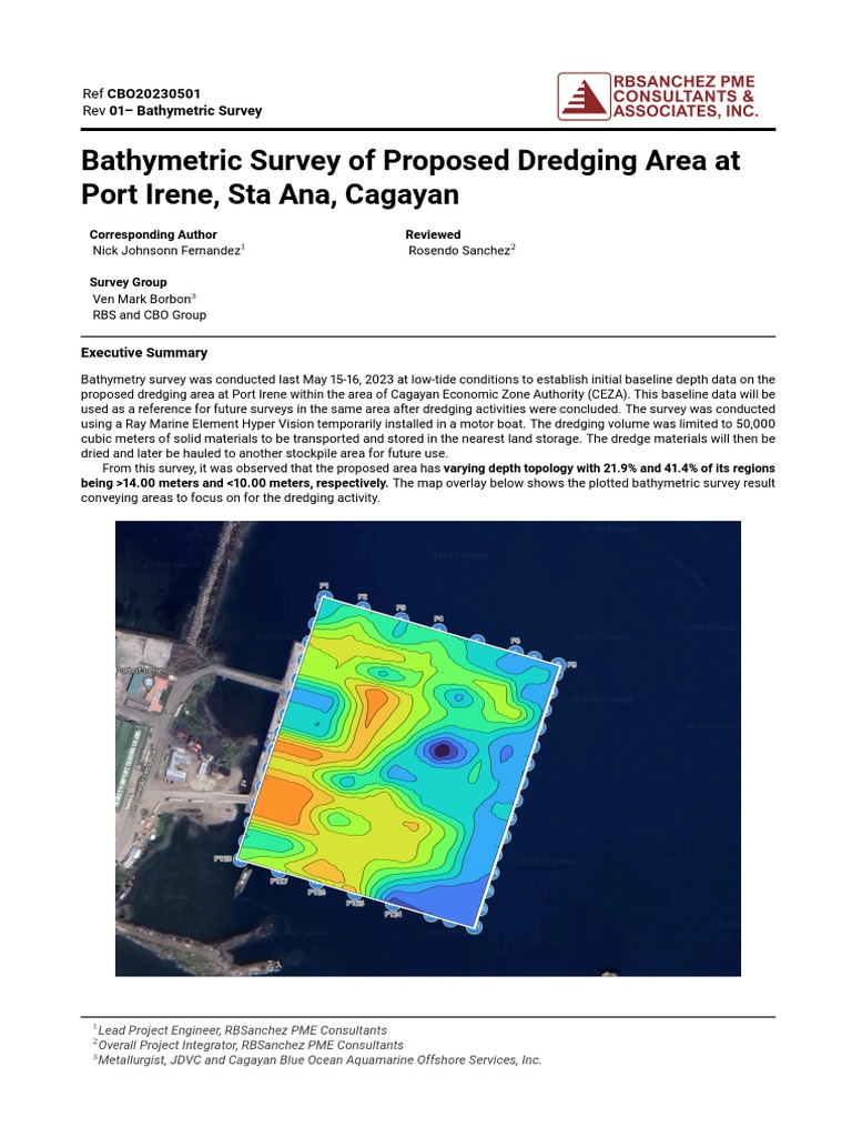 Initial Seabed Topography Survey Data | PDF | Dredging | Surveying