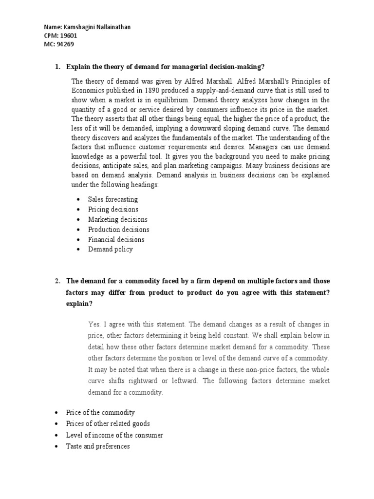 Tute 01 | PDF | Demand | Supply And Demand