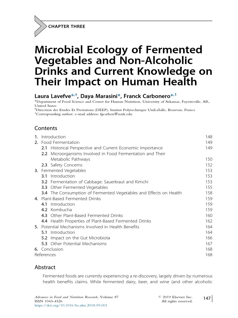 Microbial Ecology of Fermented Rege Tables and Non-Alcoholic Drinks and ...