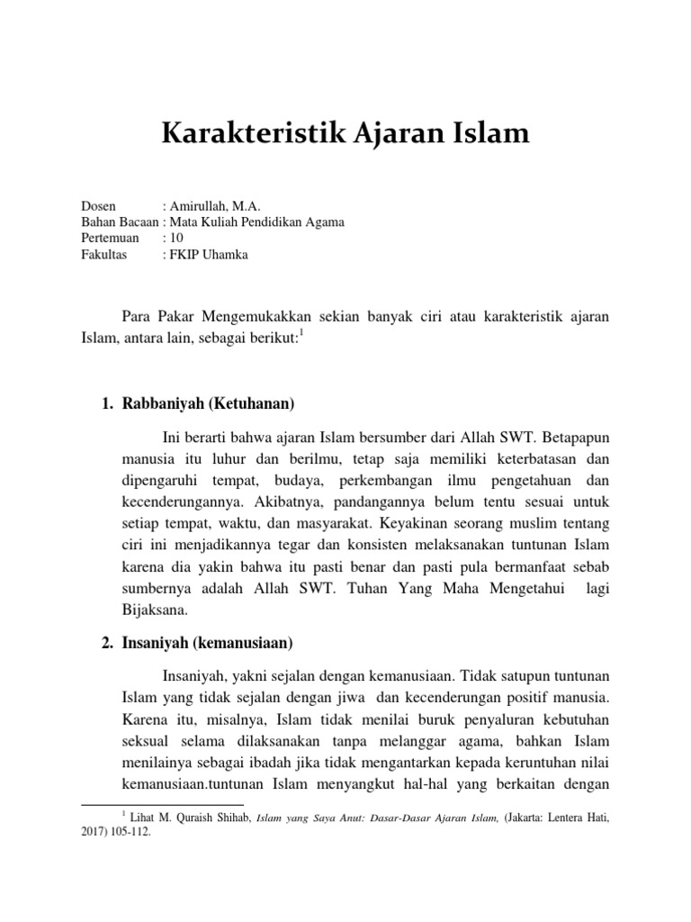 Karakteristik Universalitas Ajaran Islam | PDF