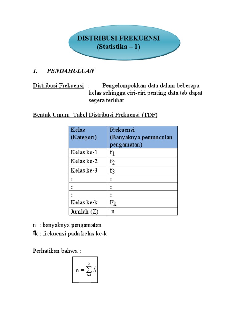 2 Stat 1 - DISTRIBUSI FREKUENSI | PDF