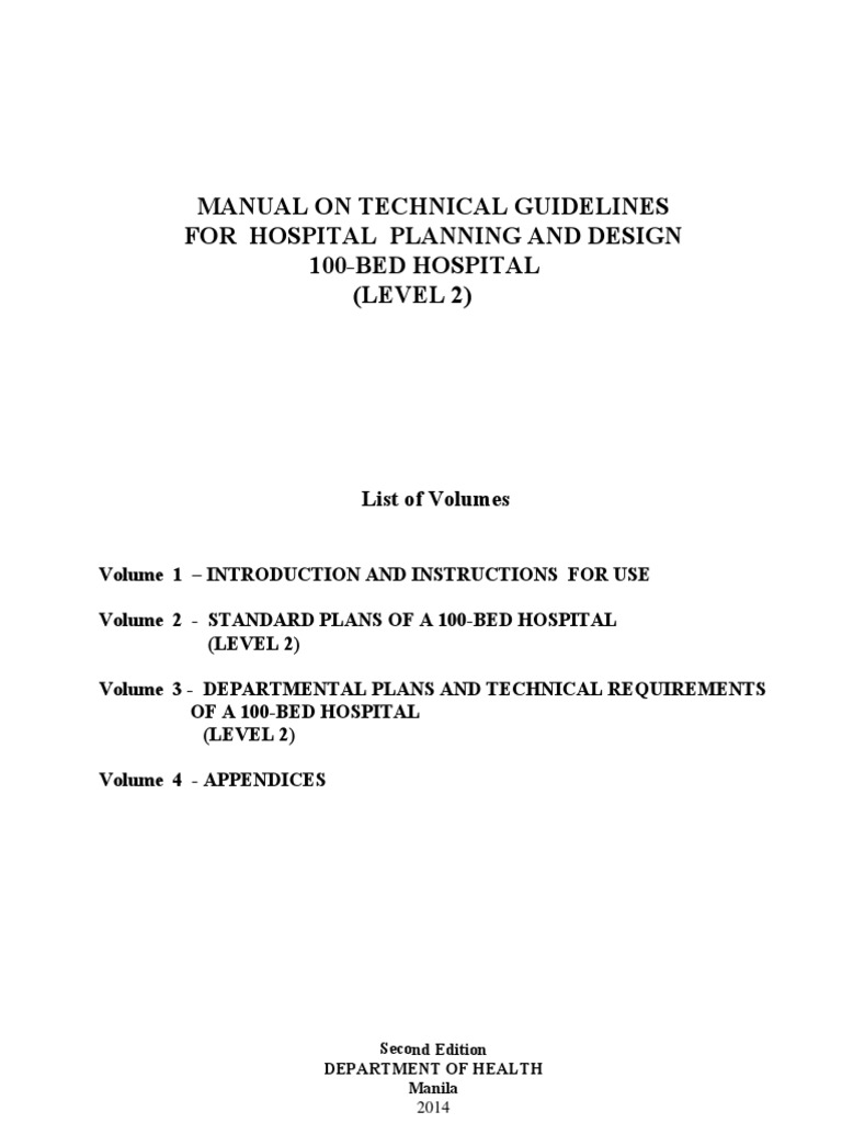 16. Manual on Technical Guidelines for Hospital Planning and Design 100 ...
