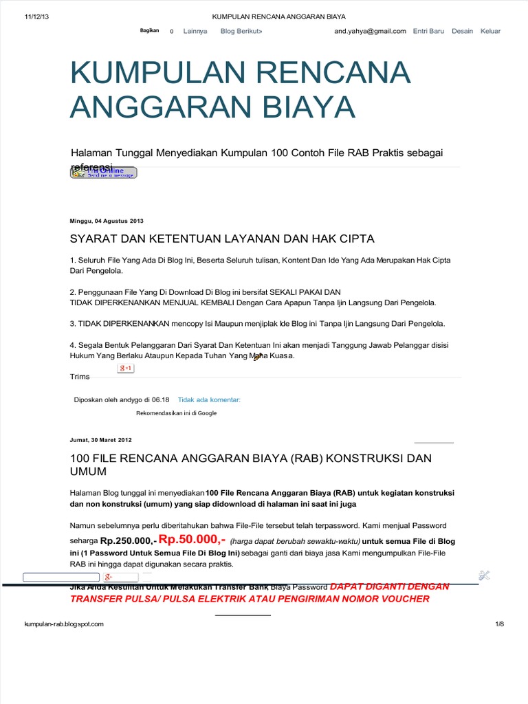Kumpulan RAB Proyek Konstruksi | PDF