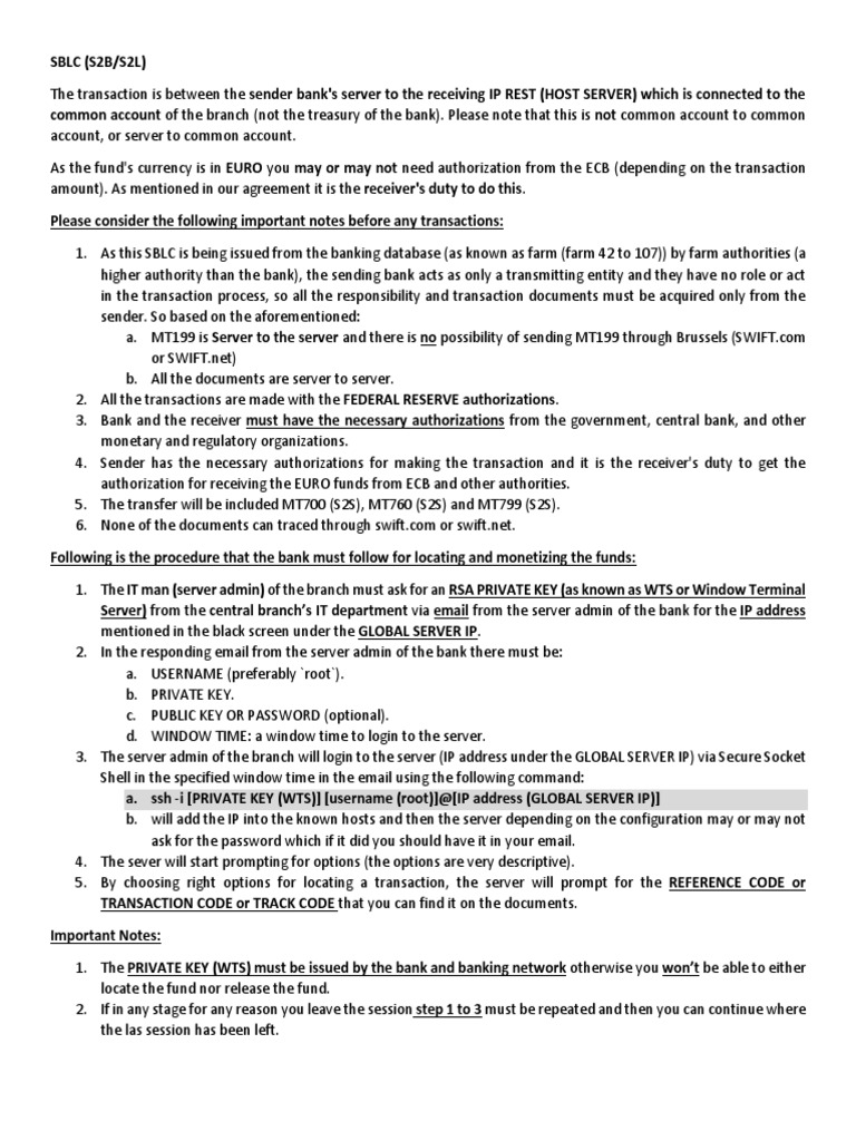 SBLC Locating Procedure Full Detail-1 | PDF | Euro | Superuser