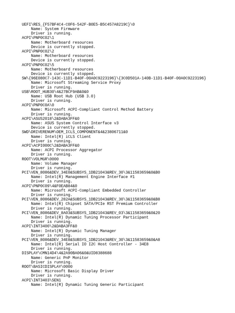 Devlist | PDF | Device Driver | Usb