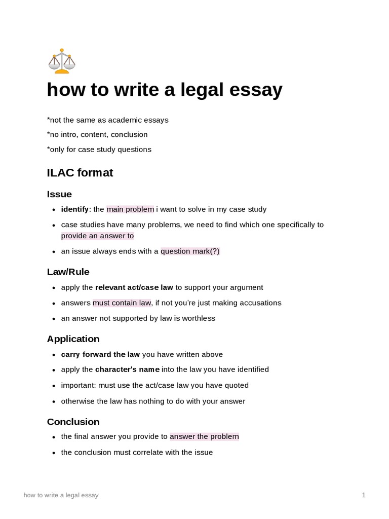 How To Write A Legal Essay | PDF | Business | Justice