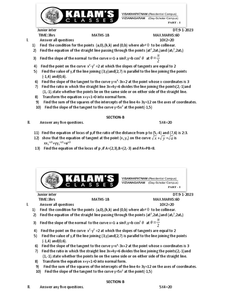 Maths 1b | PDF | Slope | Line (Geometry)